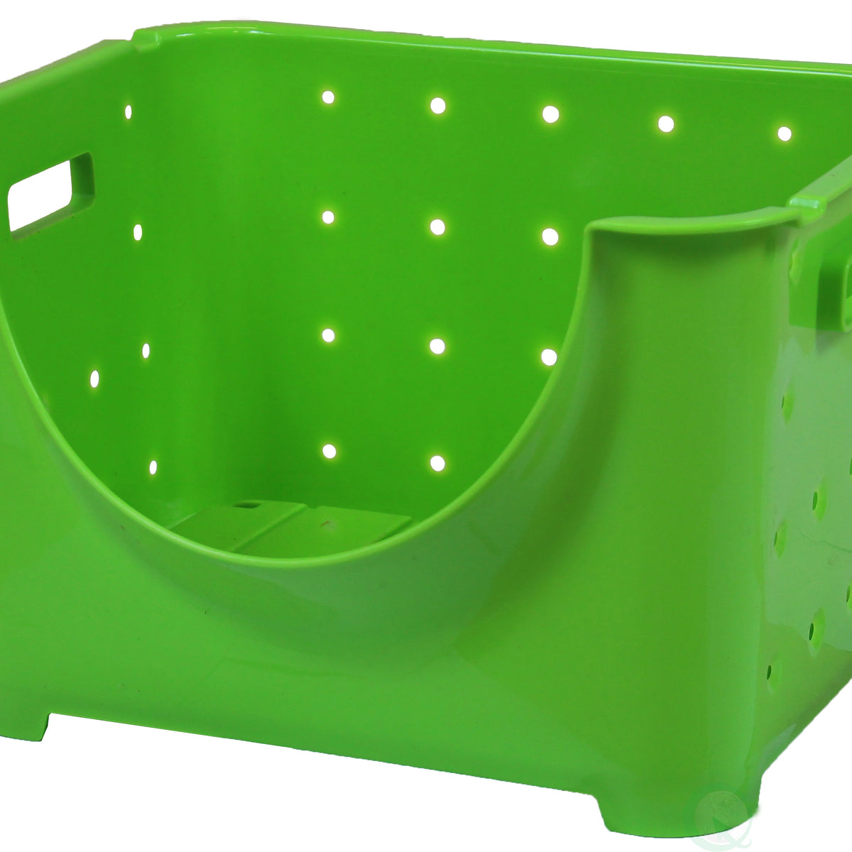 Stackable Plastic Storage Container, Green Stacking Bins | LEHADAR
